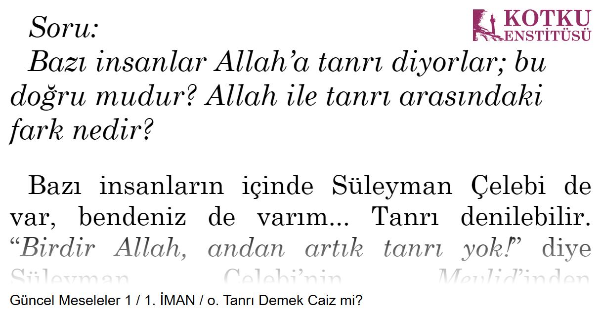 Bazı insanlar Allah’a tanrı diyorlar; bu doğru mudur? Allah ile tanrı ...