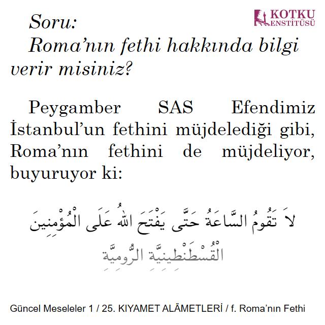 Roma’nın fethi hakkında bilgi verir misiniz? Roma’nın fethi hakkında bilgi verir misiniz?